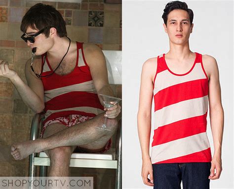 Gossip Girl Season 1 Episode 12 Chuck Bass Red Striped Tank Shop Your Tv