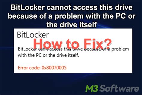 Solved Bitlocker Cannot Access Drive Because Of A Problem