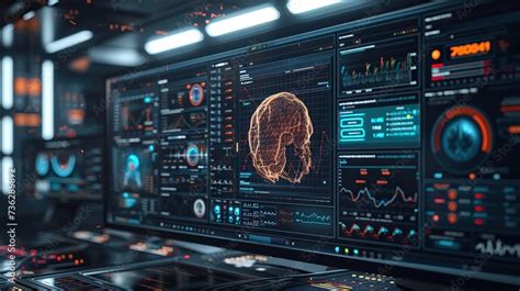 Futuristic Interface Displaying A Neural Network Analysis With A
