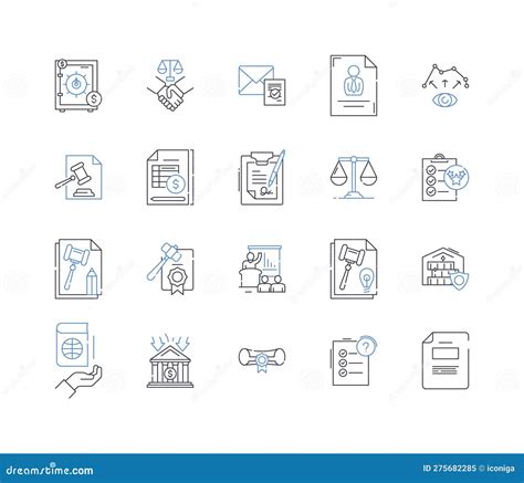 It Department Line Icons Collection Technology Nerking Security Infrastructure Support