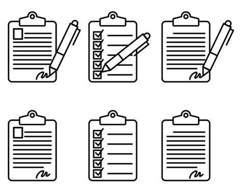 Premium Vector Document Line Icons Set Checklist Support Survey Editable Stroke Outline Icon