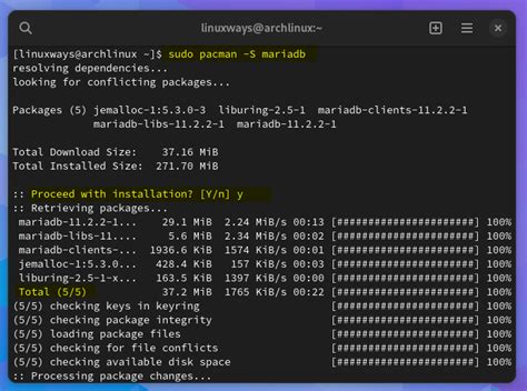 How To Install Mariadb On Arch Linux Linuxways