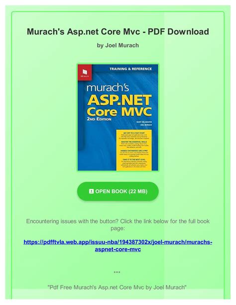 Pdf Free Murach S Asp Net Core Mvc By Joel Murach By Kayaeffertzda Issuu