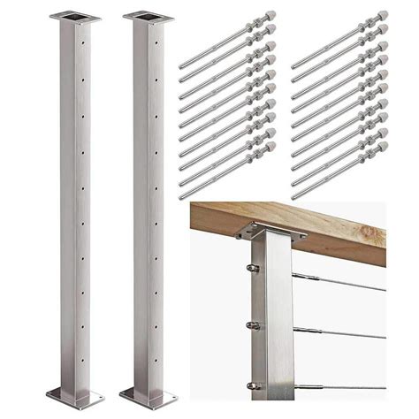 Afoxsos Stainless Steel 40 5 In X 2 In Cable Railing Posts W 1 8