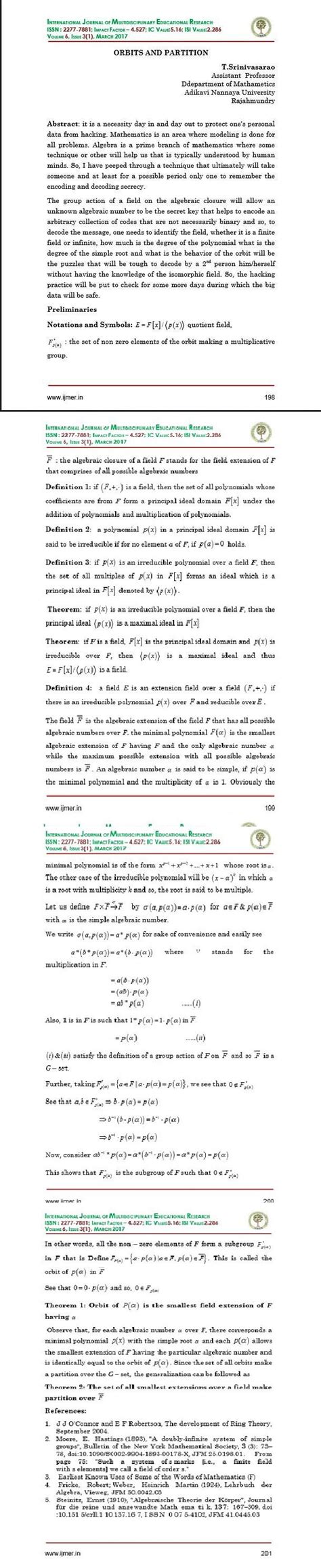 Pdf Orbits And Partition