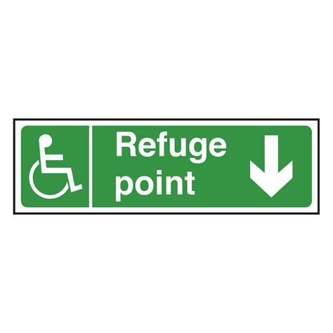 Refuge Point Sign Arrow Down