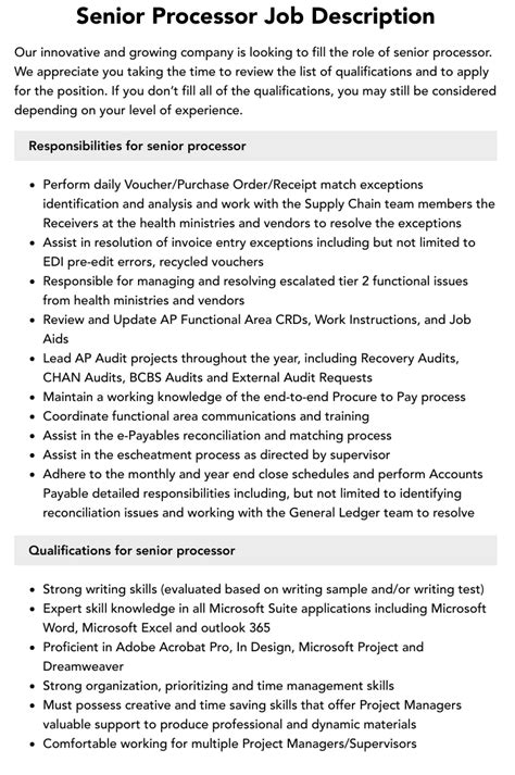 What Is A Processor Job Description At Ninfa Brown Blog