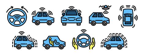 무인 자동차 아이콘 세트 에코 센서 자치구 Png 일러스트 및 벡터 에 대한 무료 다운로드 Pngtree