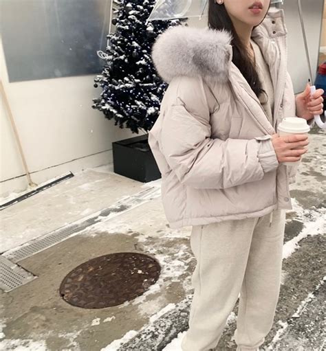 끌레르 그레이 폭스퍼 패딩 위시버킷