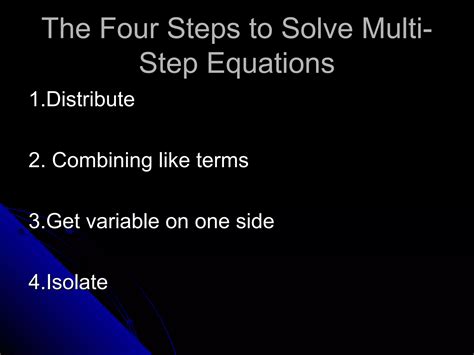 Muti Step Equation Power Point PPT Education