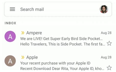 Gmail For Android Gets Easy Account Switching Gesture Signs Of Dark Theme