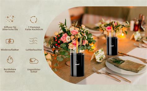 Wireless Aroma Diffuser Ultrasonic Fragrance Oil Diffuser With Flame Effect 3d Candle Shape