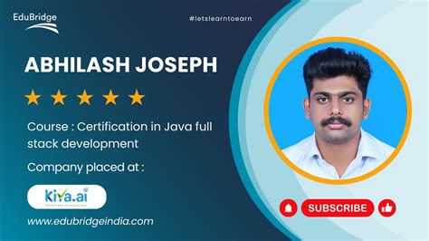 Edubridge Learning Pvt Ltd On Linkedin Edubridge Review Abhilashs Core Training Gave Him