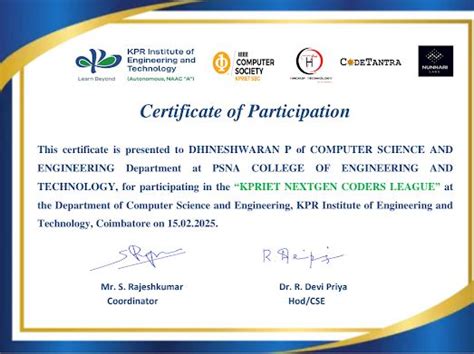 Nextgencoder Kpriet Techinnovation Codingjourney Dhineshwaran P