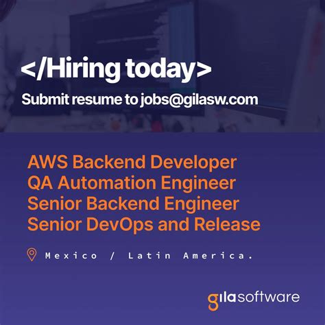 gila software on linkedin hiringtoday remotejobs software softwarecompany applynow aws qa…