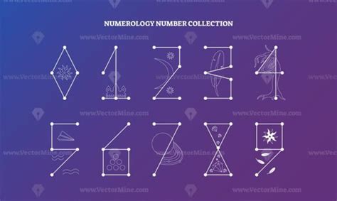 Free Numerology Numbers With Symbolic Meaning Design Vectormine
