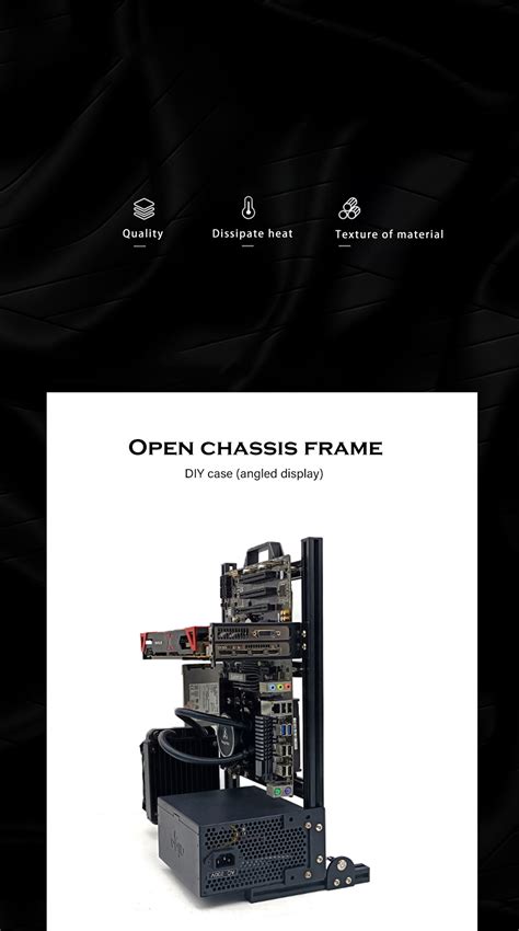 MOD Open Style Computer Case Frame Vertical Chassis Shelf DIY Desktop Gaming Gamer Cabinet PC