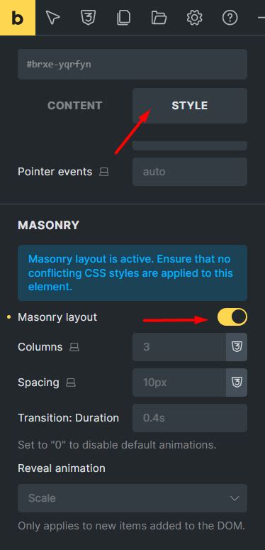 Wip Masonry Style Tab Indicator Bugs Bricks Community Forum