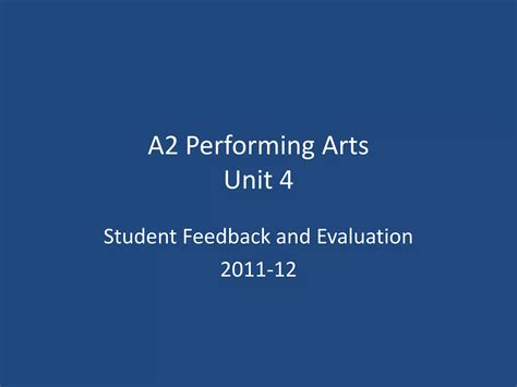 Unit 4 Student Evaluation And Feedback Ppt