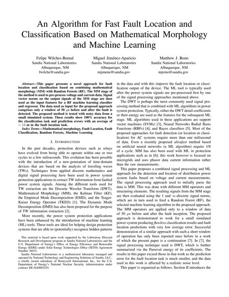 Solution An Algorithm For Fast Fault Location And Studypool