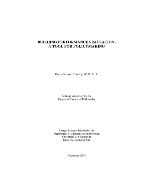 Building Performance Simulation A Tool For Policy Making Download Free Pdf Simulation