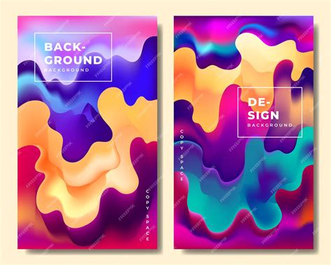 Premium Vector Colorful Abstract Wavy Liquid Background Template Copy Space Fluid Gradient
