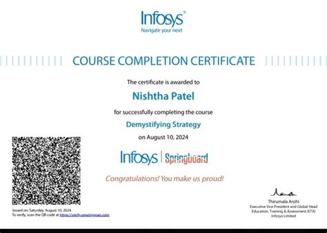 nishtha patel on linkedin strategy infosys demystifyinstrategy