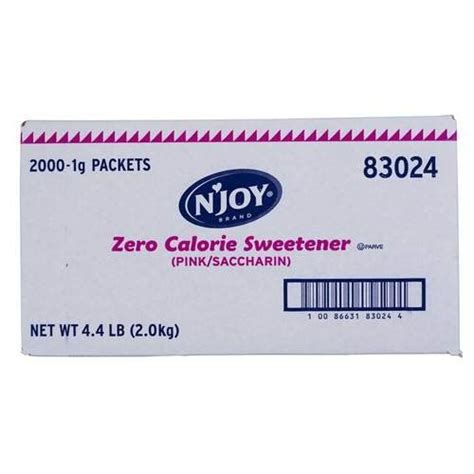 Njoy Zero Calorie Sweetener Pink Saccharin Packets 2000 Count