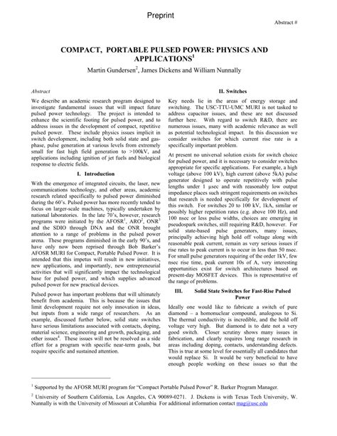 Pdf Compact Portable Pulsed Power Physics And Applications