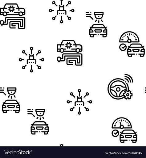 Smart Car Technology Seamless Pattern Royalty Free Vector