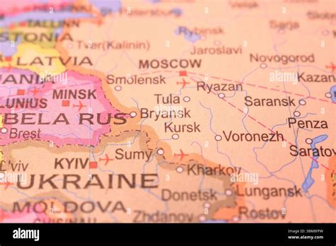 Bryansk Political Map Of Russia Country And City Close Up With