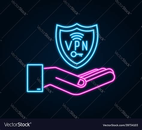 Secure Vpn Connection Concept With Hands Hnads Vector Image