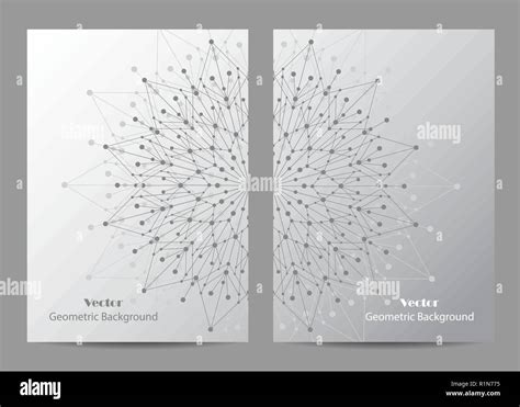 Brochure Template Layout Design Abstract Geometric Background With Connected Lines And Dots