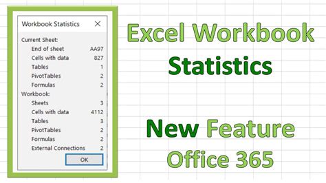 new excel 365 feature workbook statistics [video]