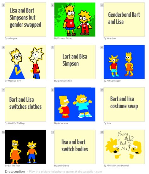 Lisa And Bart Simpsons But Gender Swapped Drawception