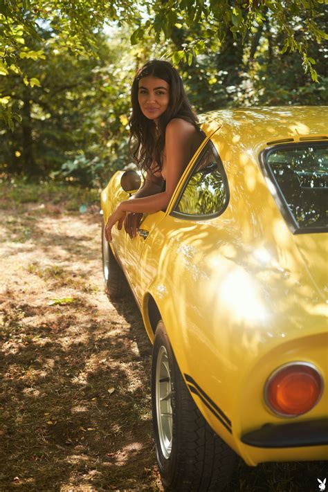 Superb Brunette Hottie Katerina Bila Posing Naked By A Sexy Car Photos