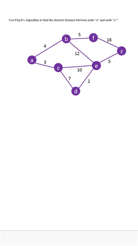 solved use floyd s algorithm to find the shortest distance