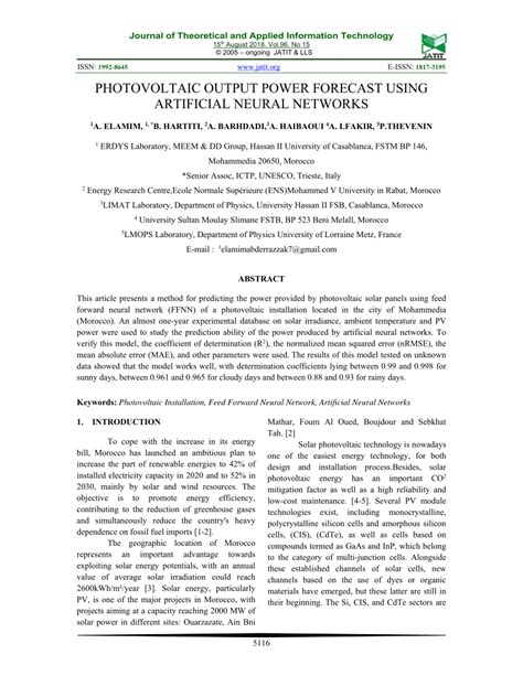 Pdf Photovoltaic Output Power Forecast Using Artificial Neural Networks