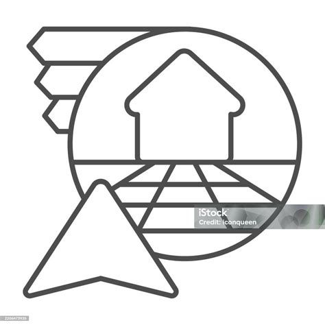 집 집 탐색 커서 얇은 선 아이콘 신경 데이터 세트 개념이있는 책갈피 벡터 그래픽입니다 흰색 배경에 데이터 시각화 기호 모바일