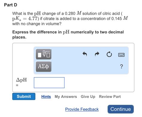 Solved What Is The PH Change Of A M Solution Of Citric Chegg Com
