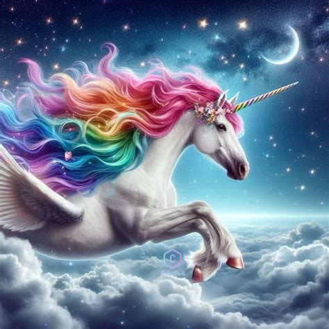 Rainbow Unicorn Picture Unicorn And Rainbow Unicorn Flying Over