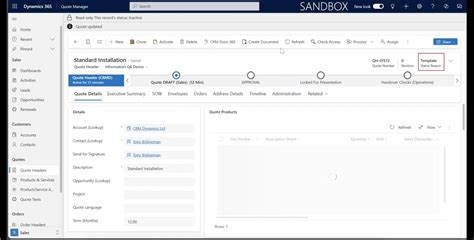 How To Create And Use Quote Template Microsoft Dynamics 365 Quote