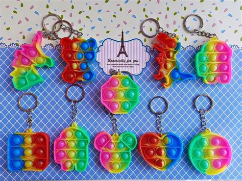 Silicone Multicolor Stress Relief Bubble Key Rings For Ting At ₹ 8