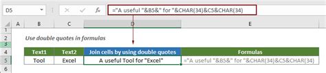 Use Double Quotes In Excel Formulas