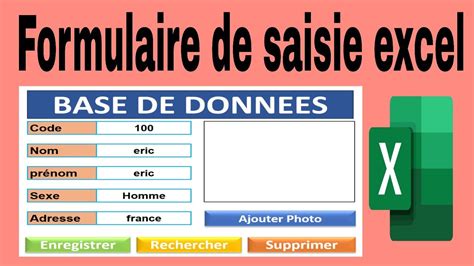 Formulaire De Saisie Excel Comment Créer Un Formulaire De Saisie Excel Youtube