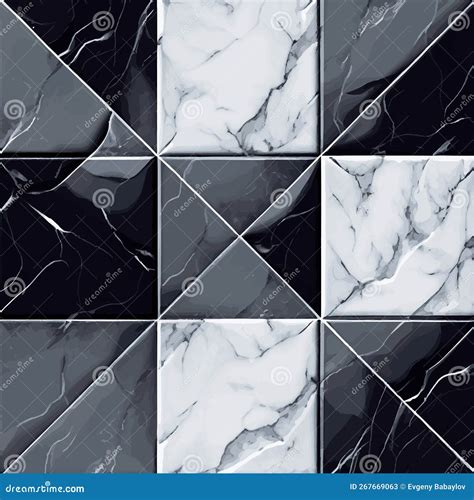 Light And Dark Marble Tile Texture Background Template Vector Stock Illustration