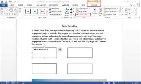 Link Text Boxes In Word