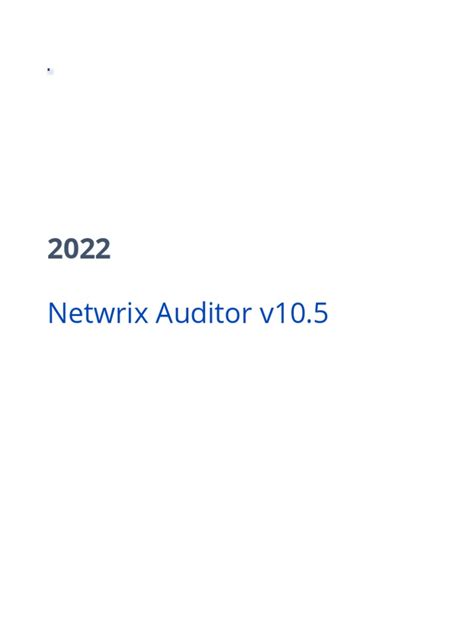 Netwrix Auditor V105 10 16 2022 Pdf Virtualization Server Computing
