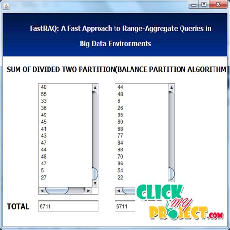 Fastraq A Fast Approach To Range Aggregate Queries In Big Data Environments Clickmyproject