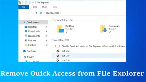 Disable Quick Access Recent Files In File Explorer Enable This PC Or My Computer In Windows